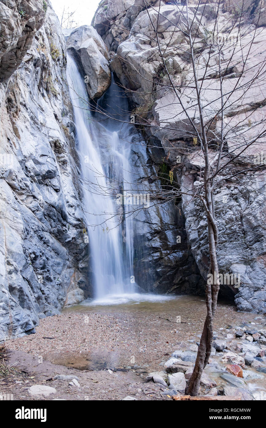 Morning view of the beautiful Millard Falls at Los Angeles, California ...