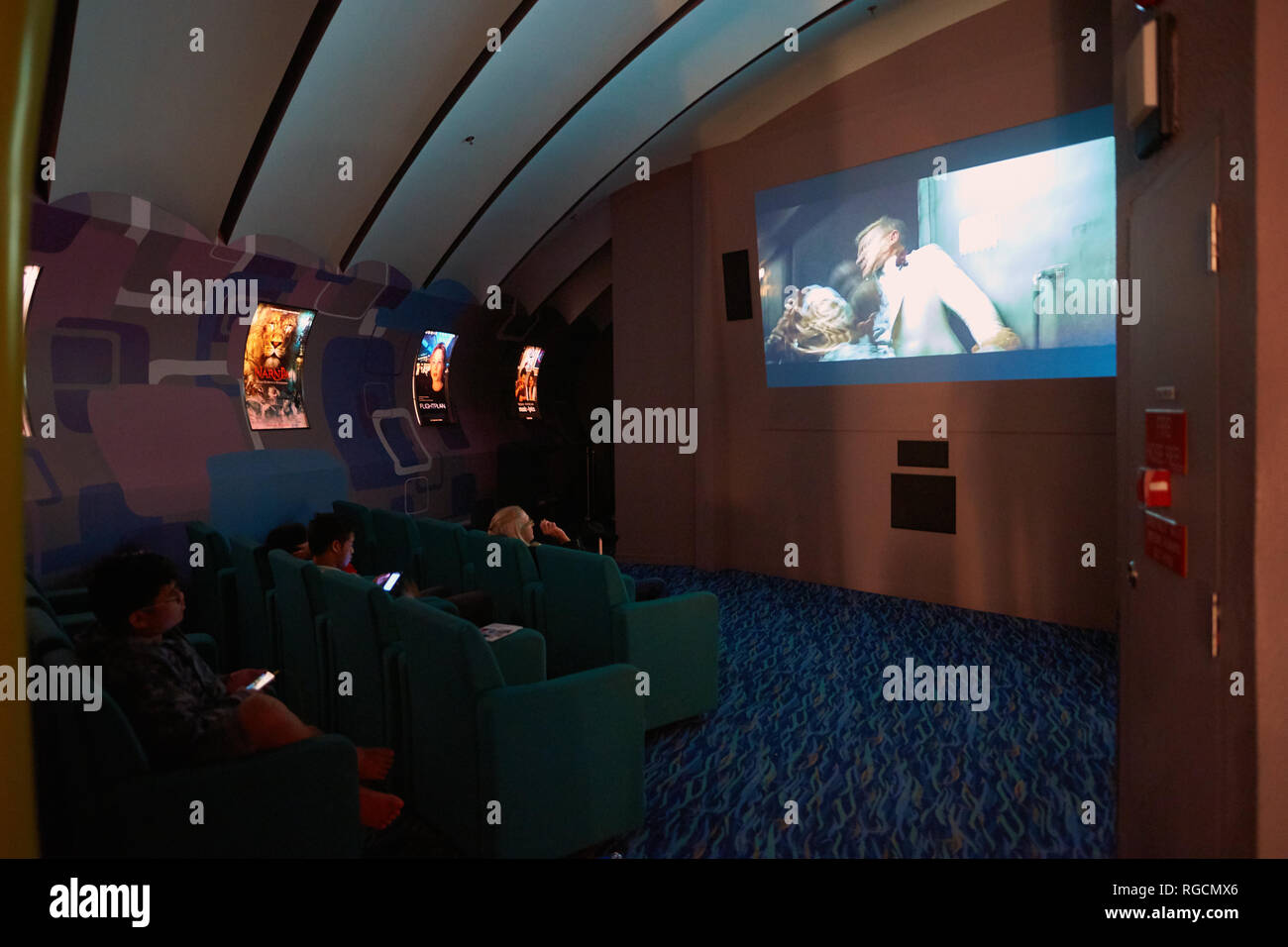 SINGAPORE - CIRCA AUGUST, 2016: Movie theatre at Singapore Changi ...