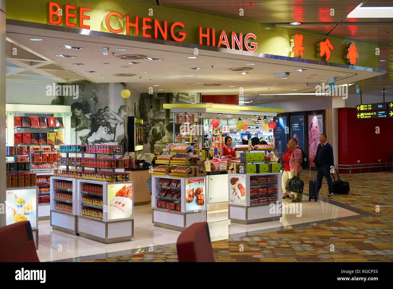 SINGAPORE - CIRCA SEPTEMBER, 2016: Bee Cheng Hiang at Singapore Changi ...