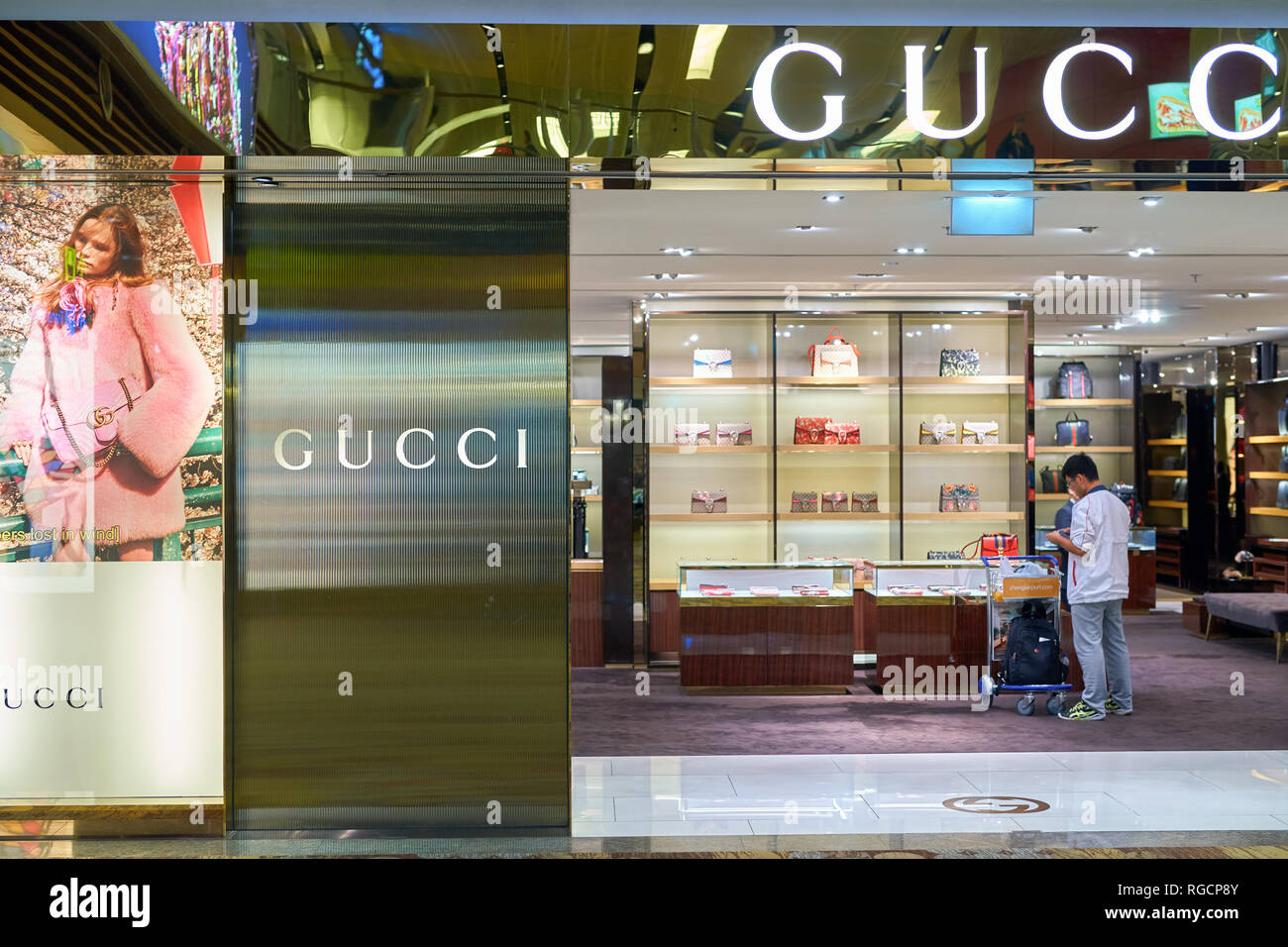 SINGAPORE - CIRCA SEPTEMBER, 2016: Gucci store at Singapore Changi ...