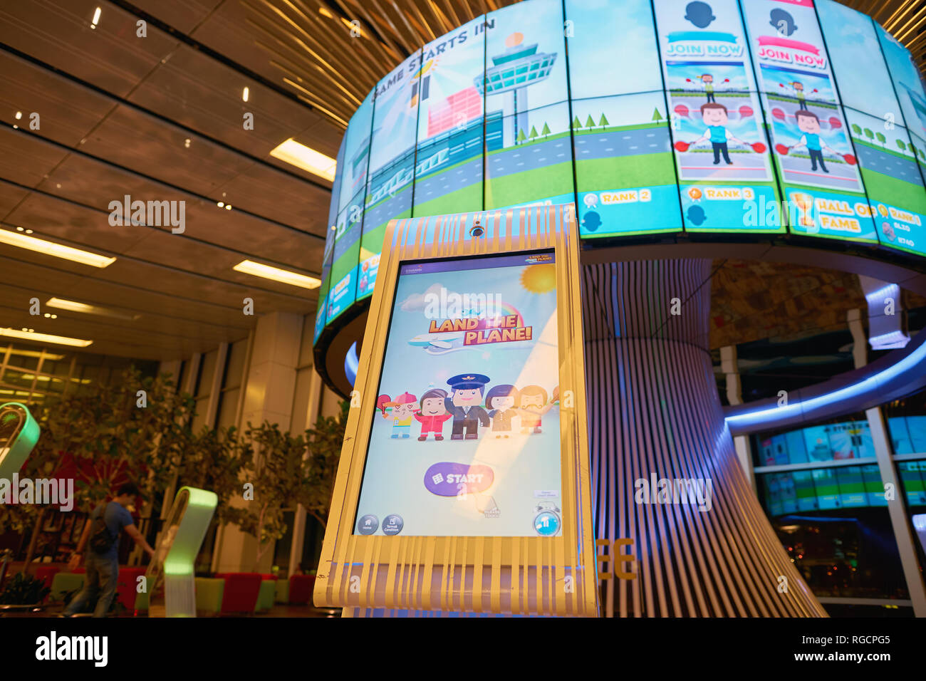 SINGAPORE - CIRCA SEPTEMBER, 2016: the Social Tree at Singapore Changi ...
