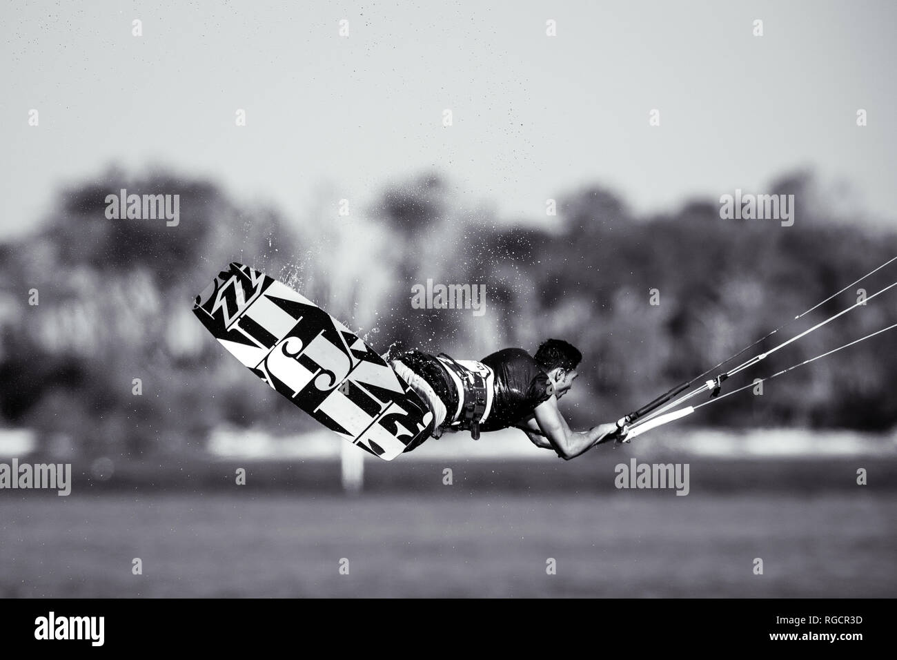 Kitesurfer on the Sunshine Coast pulls off some acrobatic moves on the ...