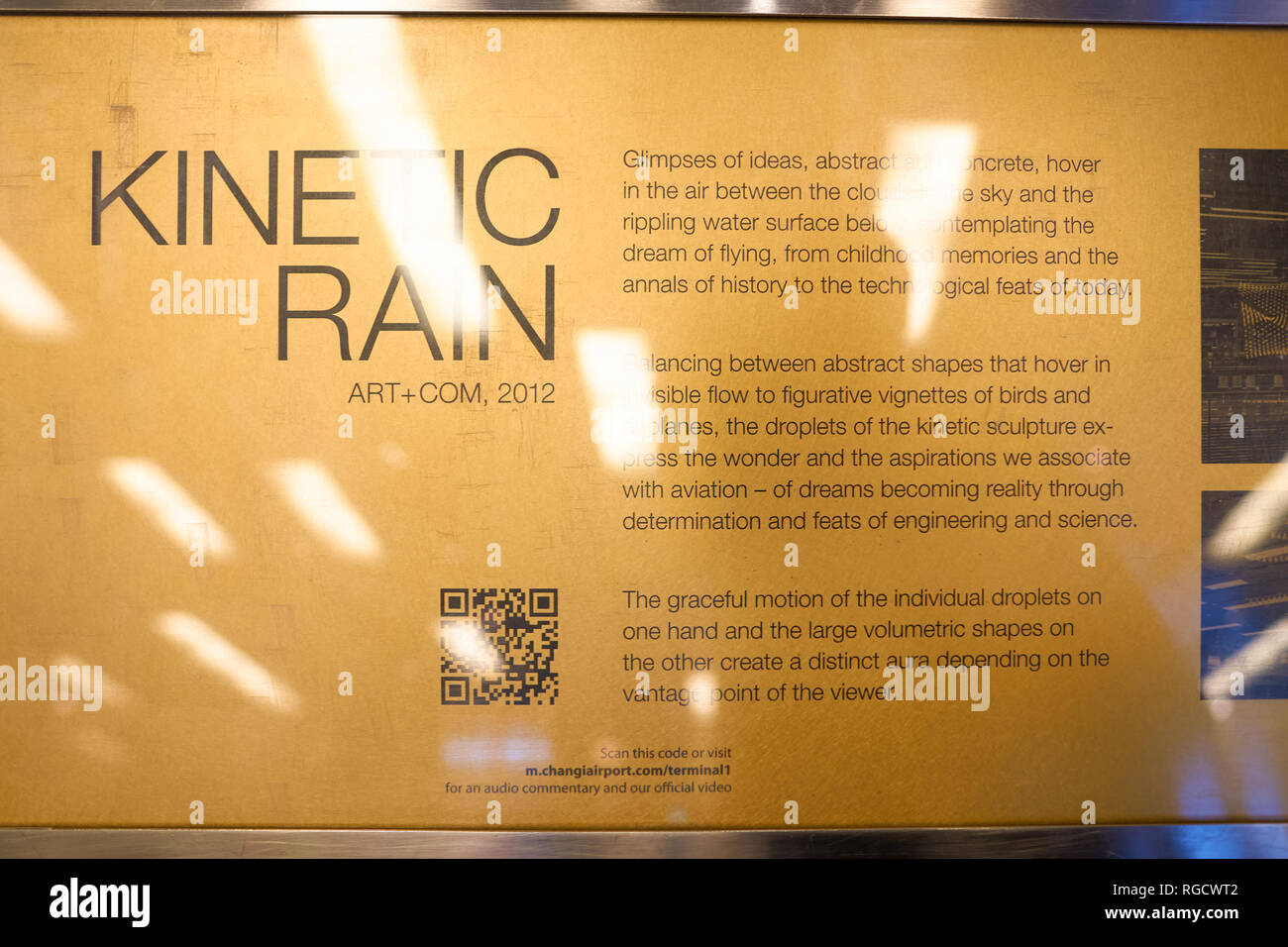 SINGAPORE - CIRCA AUGUST, 2016: close up shot of Kinetic Rain sign at ...