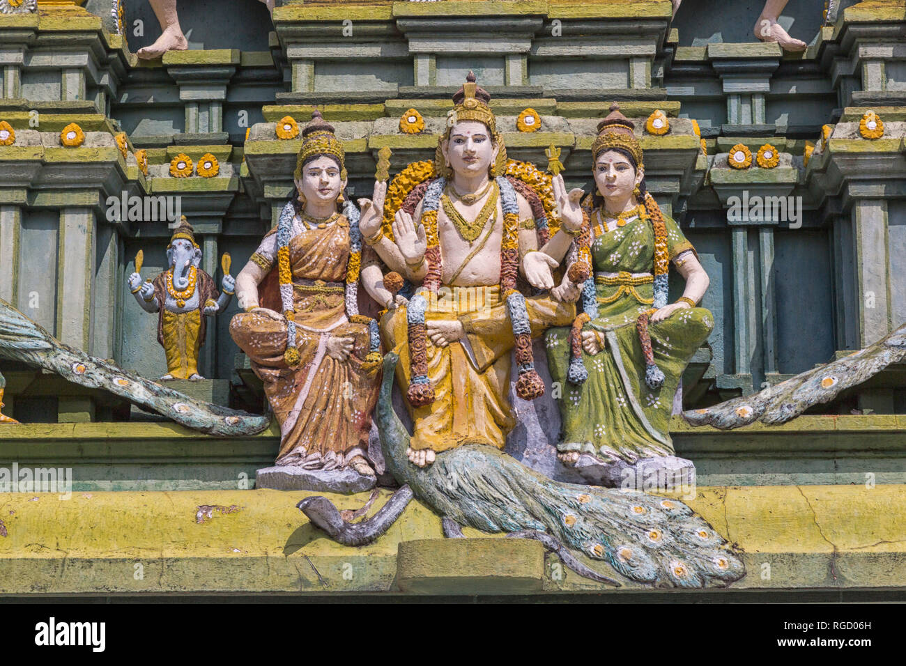 Hindu temple religious decorations Stock Photo - Alamy