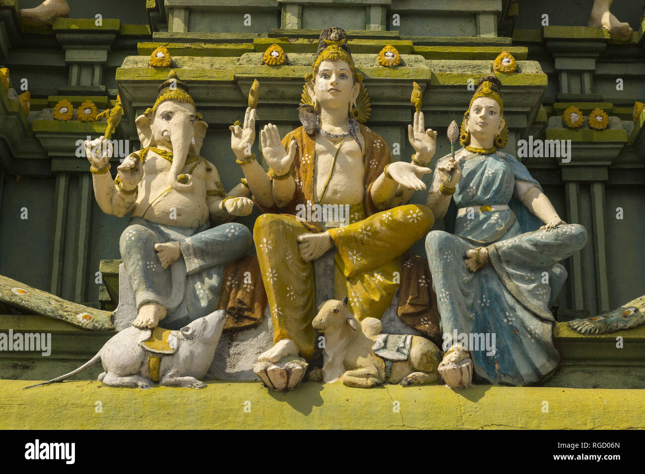 Hindu temple religious decorations Stock Photo - Alamy