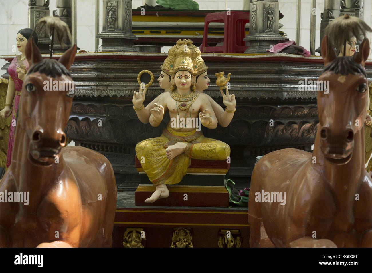 Hindu temple religious decorations Stock Photo - Alamy