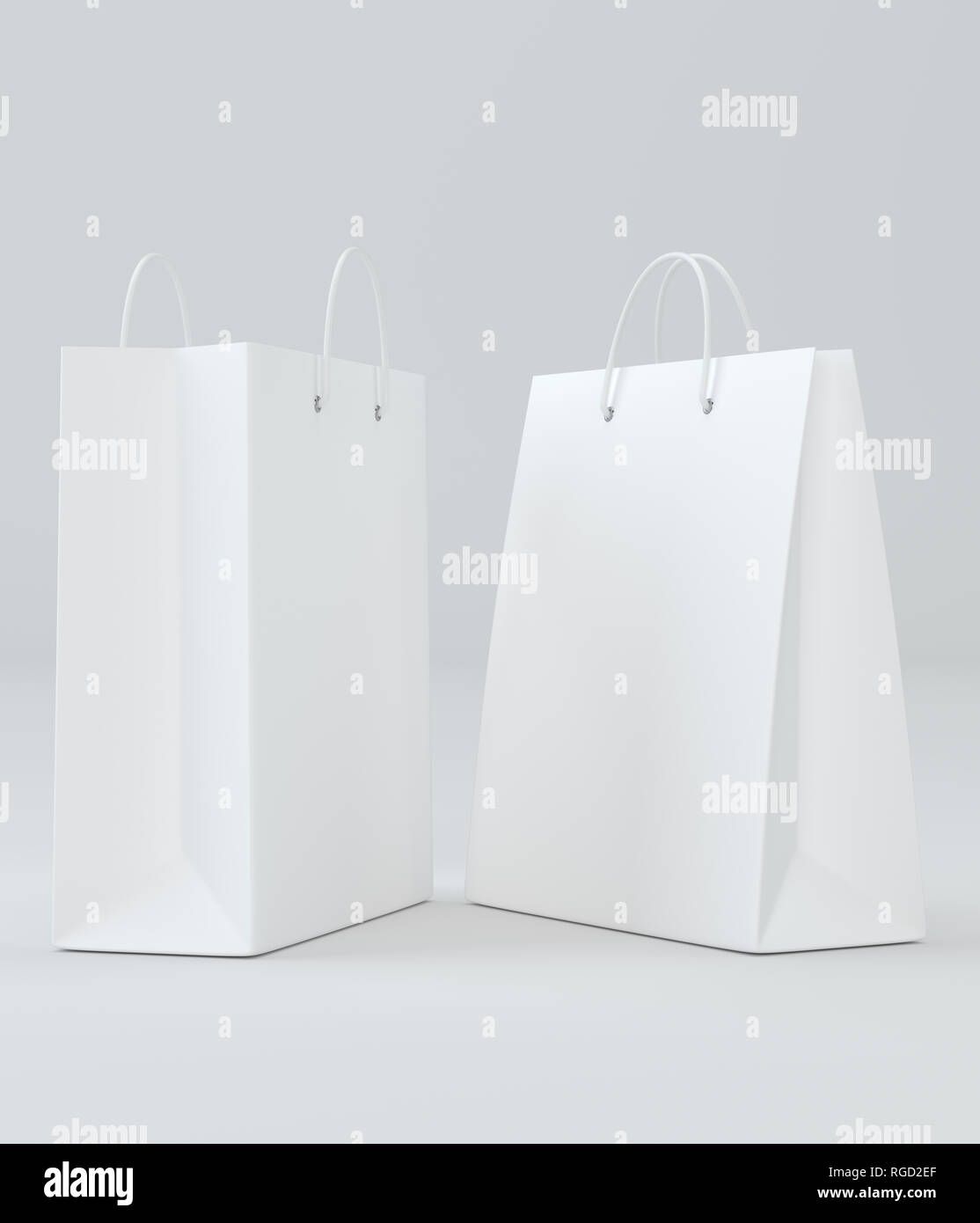 Empty paper bag on white background. 3d rendering Stock Photo - Alamy