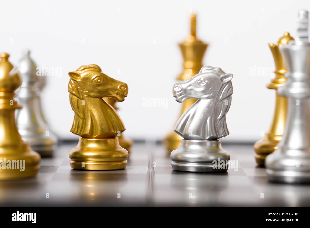 Chess, confrontation between pieces, victory and defeat Stock Photo - Alamy