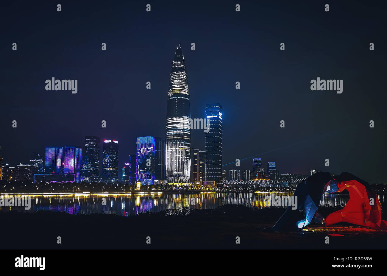 ShenZhen Cityscraper at night Stock Photo - Alamy