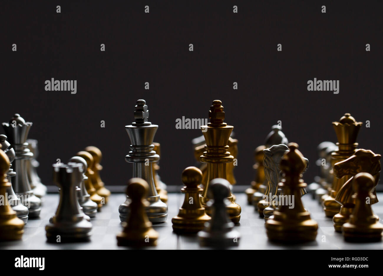 Chess, confrontation between pieces, victory and defeat Stock Photo - Alamy