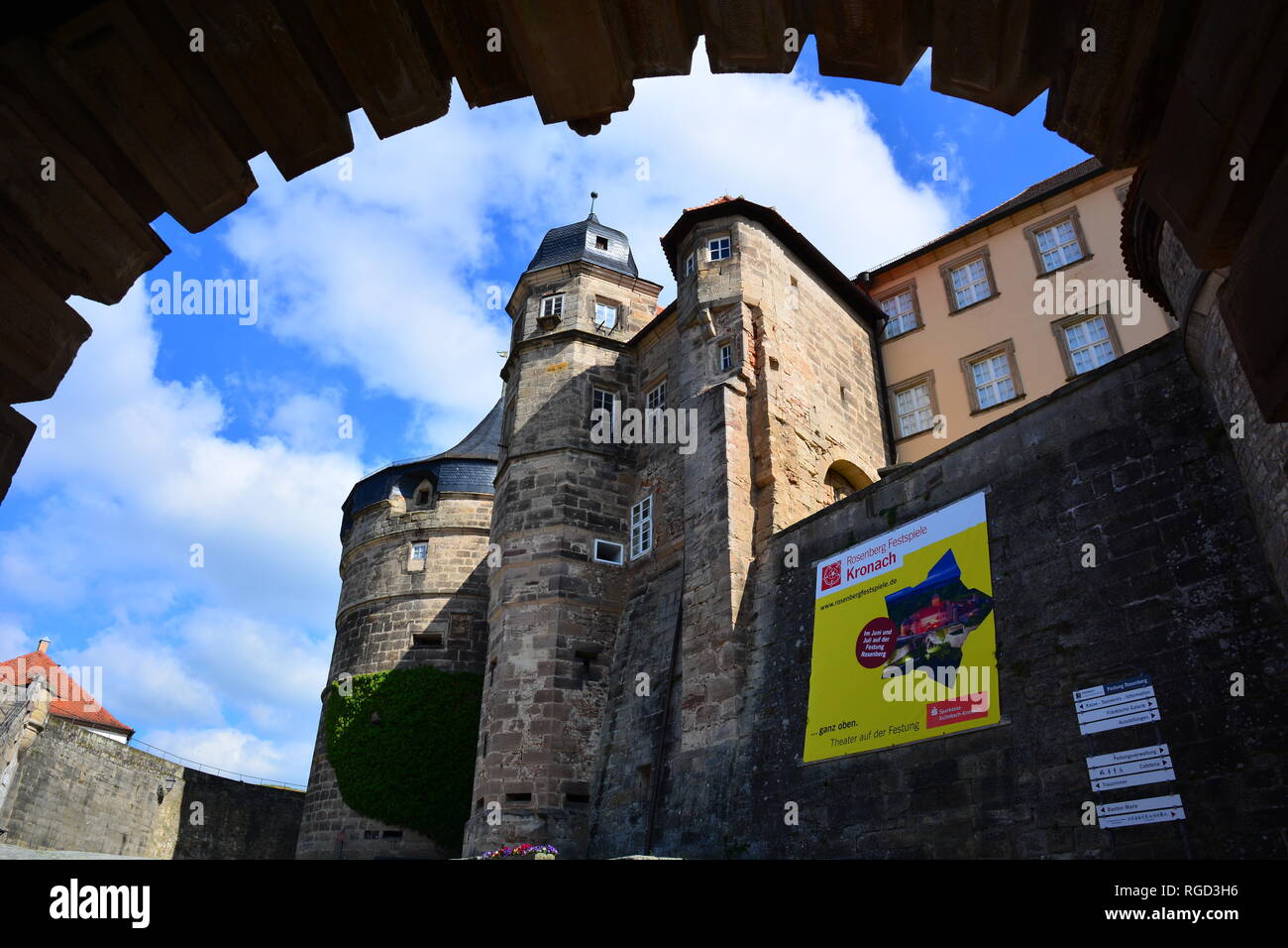 Kronach, Germany – View on ROSENBERG fortress near the historical town ...