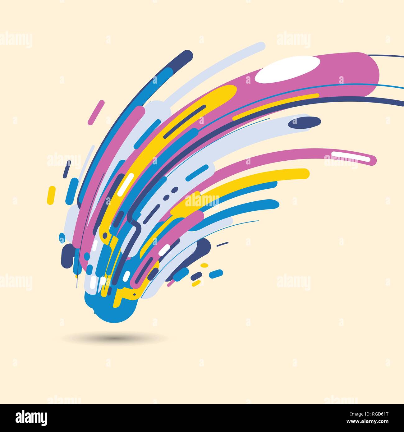 Abstract modern style with composition made of various rounded shapes ...