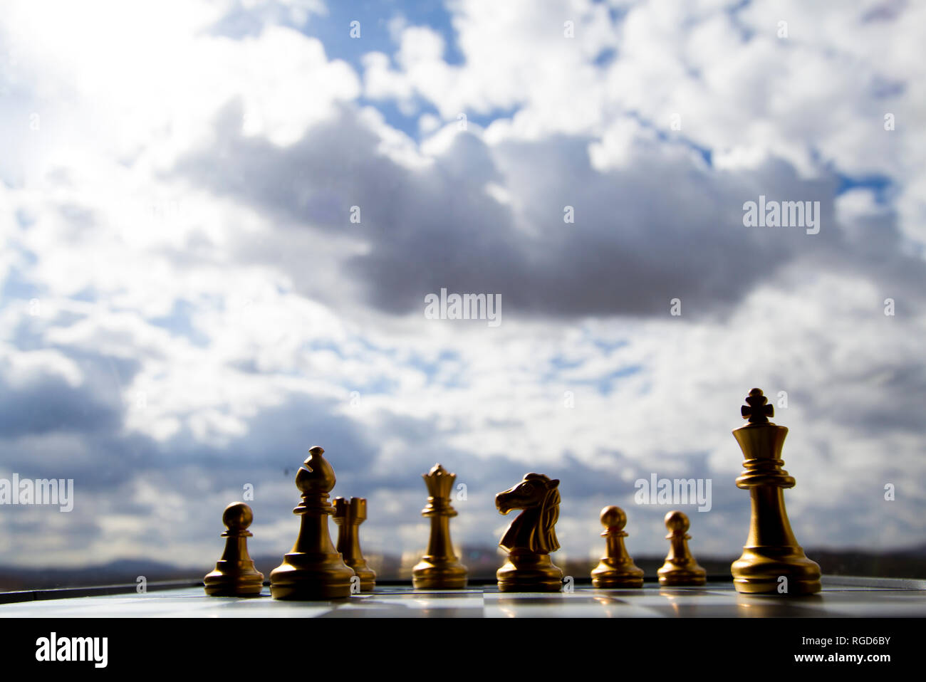Chess, confrontation between pieces, victory and defeat Stock Photo - Alamy