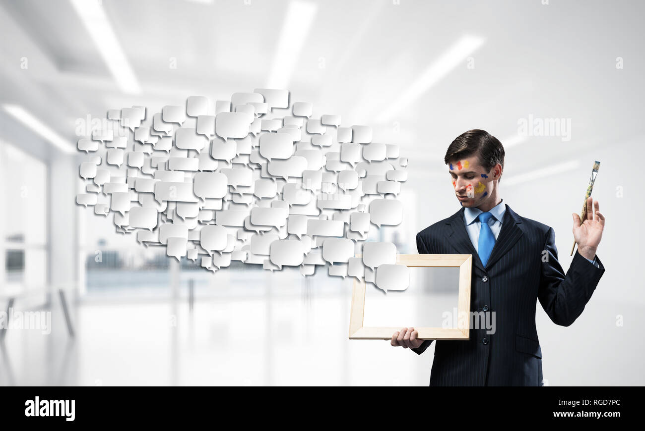 Inspiration of young creative businessman Stock Photo - Alamy