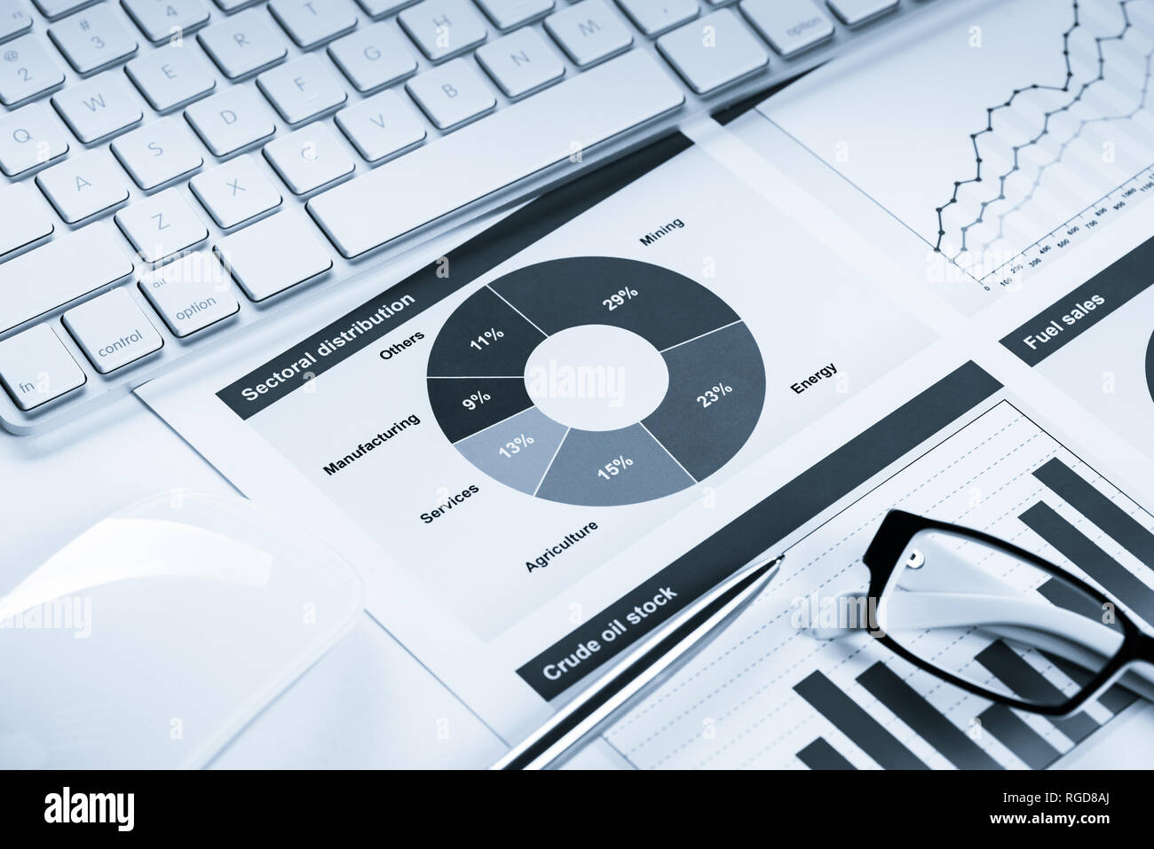 Preparing average sales report Stock Photo - Alamy