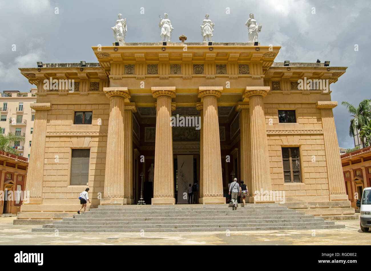 PALERMO, ITALY - JUNE 15, 2018: Visitors entering the classically ...