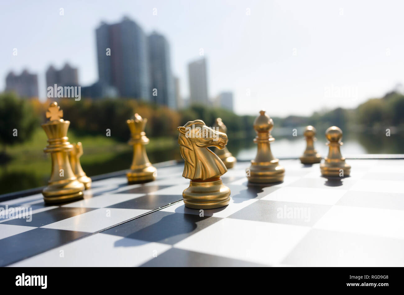 Chess, confrontation between pieces, victory and defeat Stock Photo - Alamy