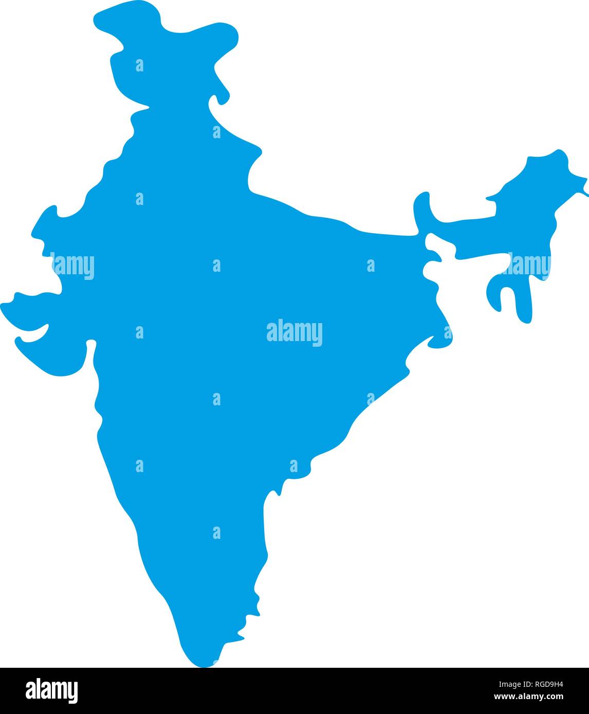 Map of India - outline. Silhouette of India map vector illustration ...