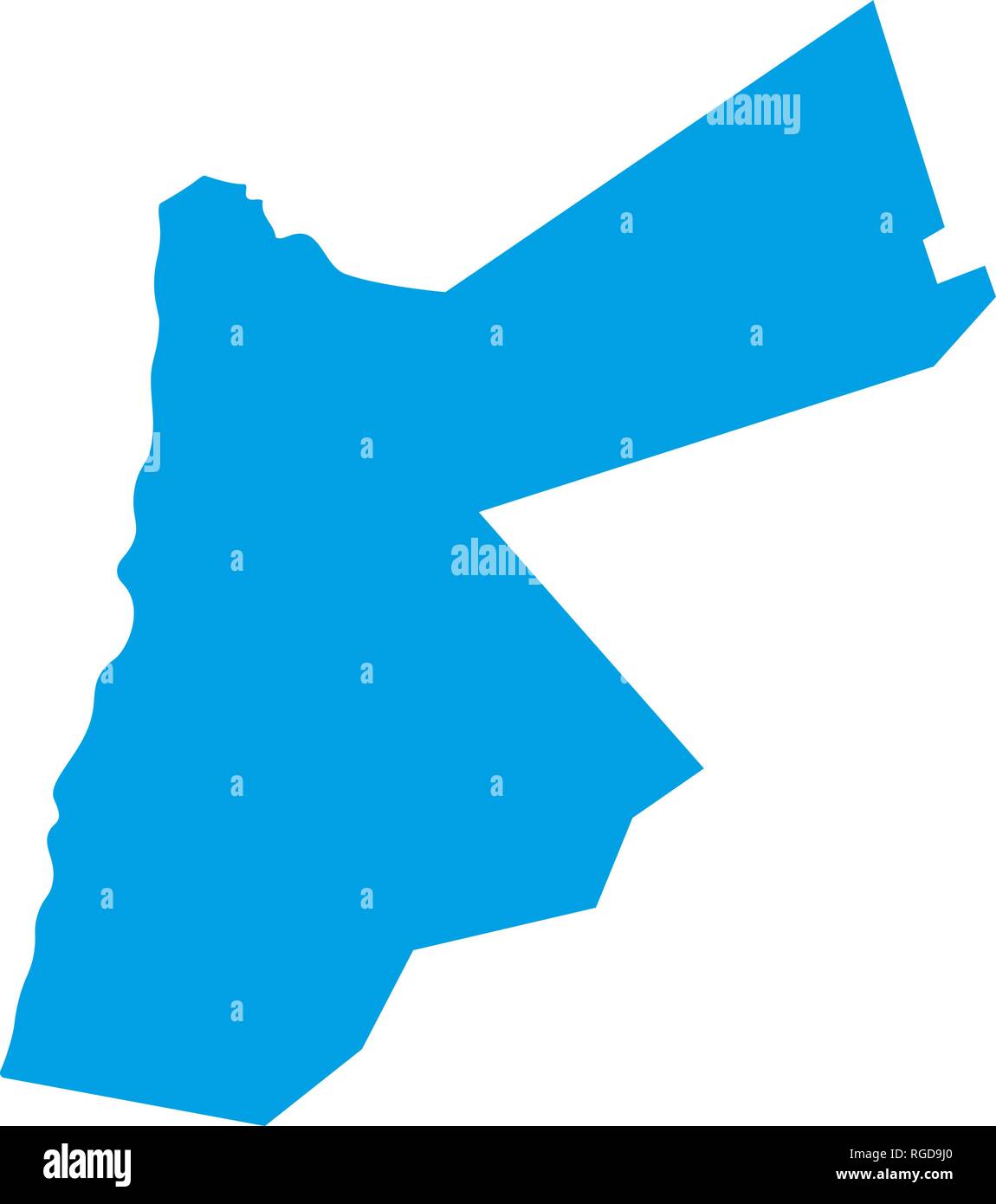 Map of Jordan - outline. Silhouette of Jordan map vector illustration ...