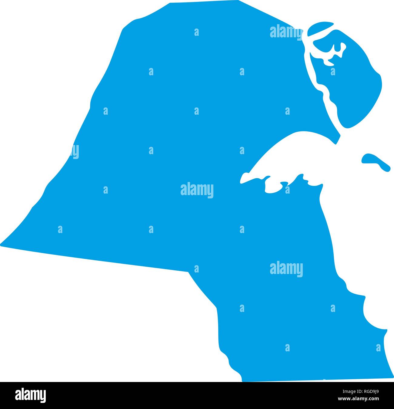 Map of Kuwait - outline. Silhouette of Kuwait map vector illustration ...