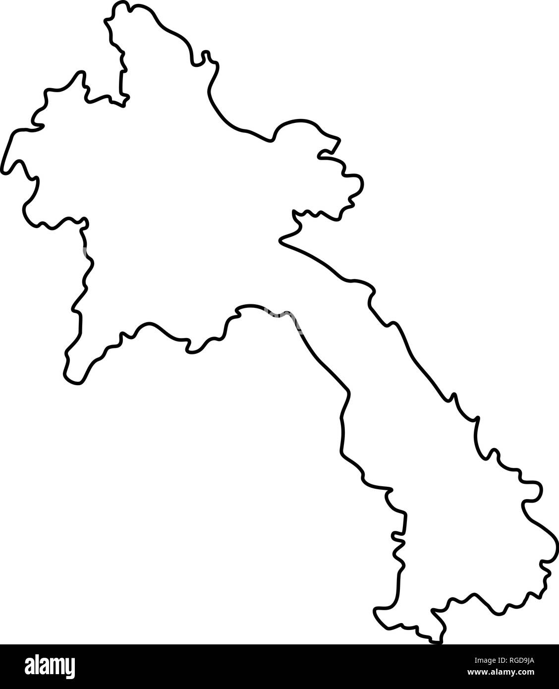 Map of Laos - outline. Silhouette of Laos map vector illustration Stock ...