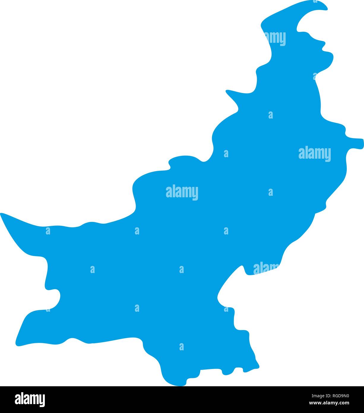Map of Pakistan - outline. Silhouette of Pakistan map vector ...
