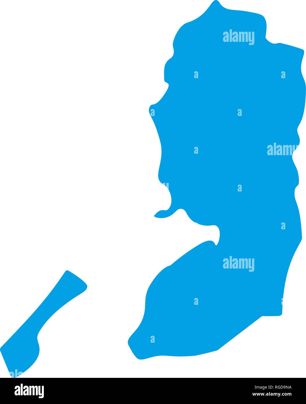 Map of Palestine - outline. Silhouette of Palestine map vector ...