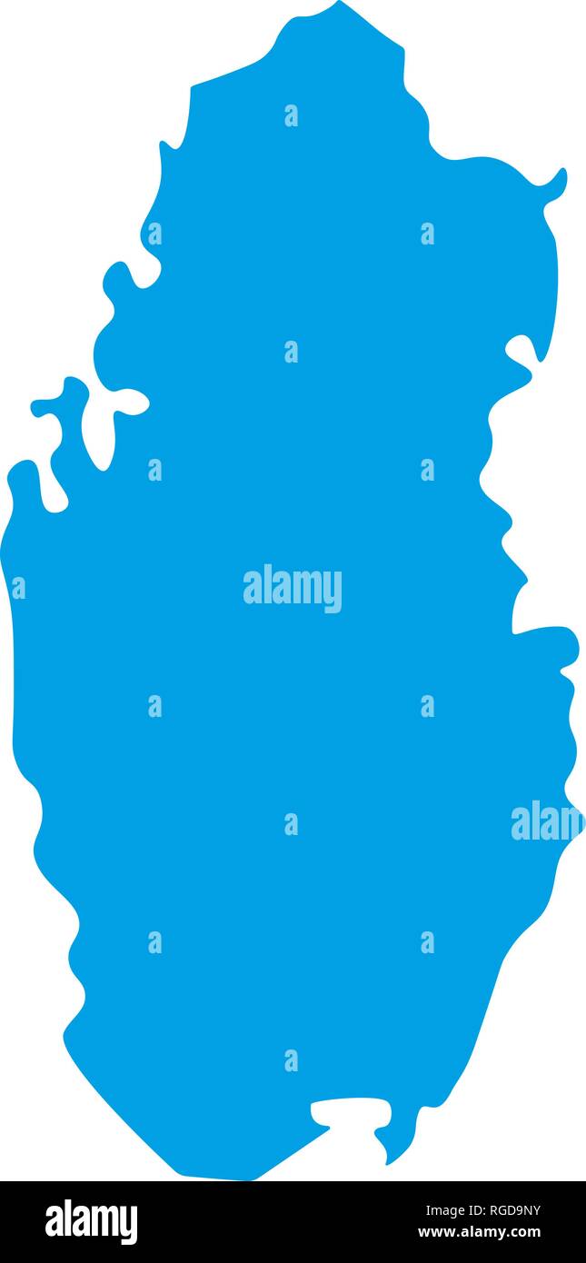 Map of Qatar - outline. Silhouette of Qatar map vector illustration ...