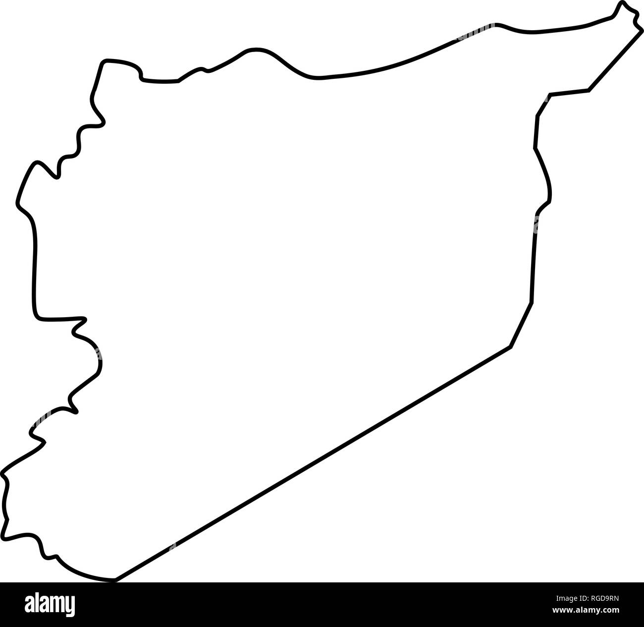 Map of Syria - outline. Silhouette of Syria map vector illustration ...