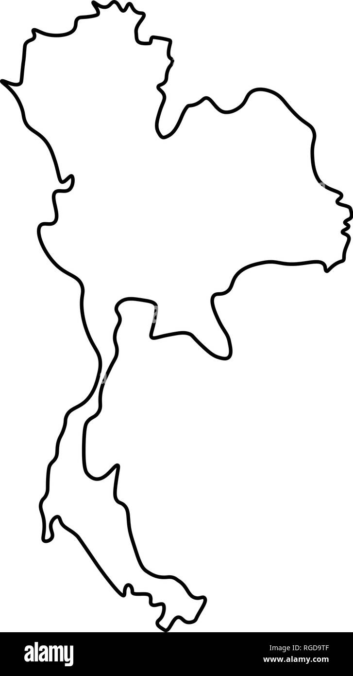 Map of Thailand - outline. Silhouette of Thailand map vector ...