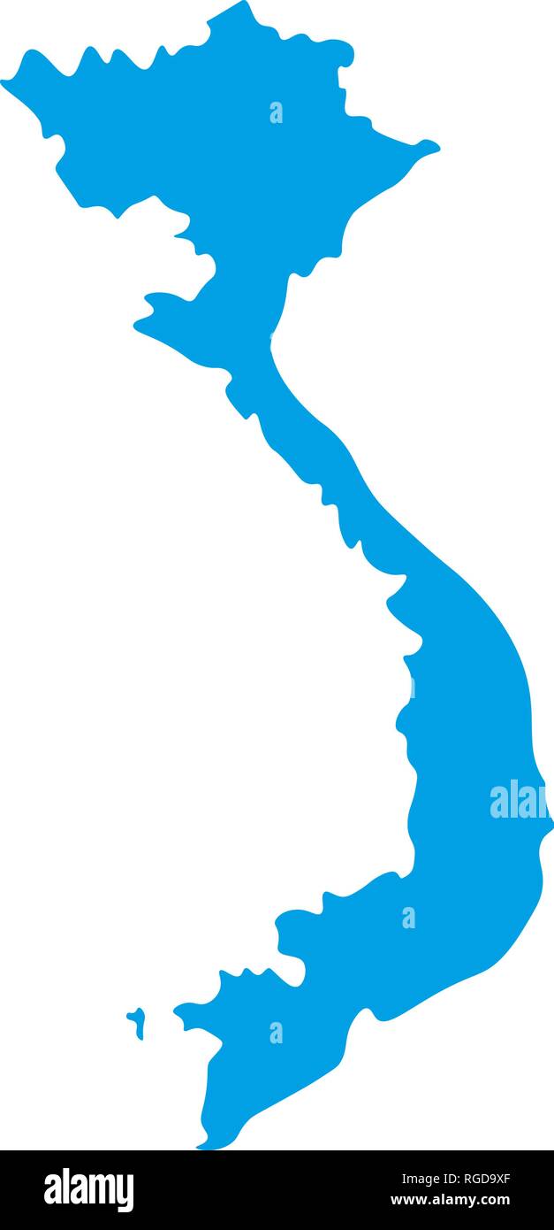 Map of Vietnam - outline. Silhouette of Vietnam map vector illustration Stock Vector Image & Art ...