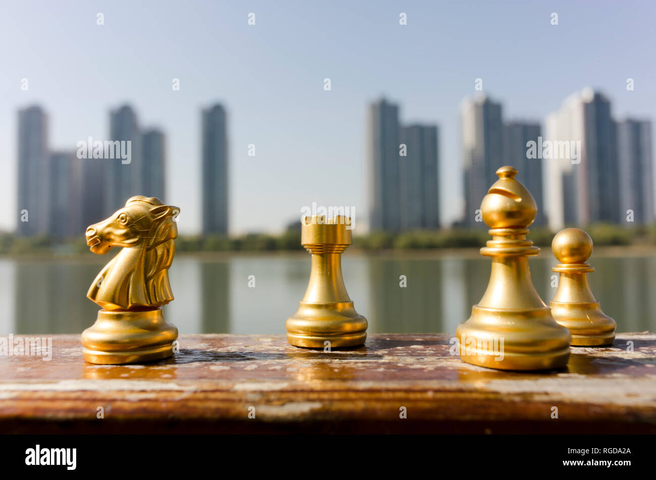 Chess, confrontation between pieces, victory and defeat Stock Photo - Alamy