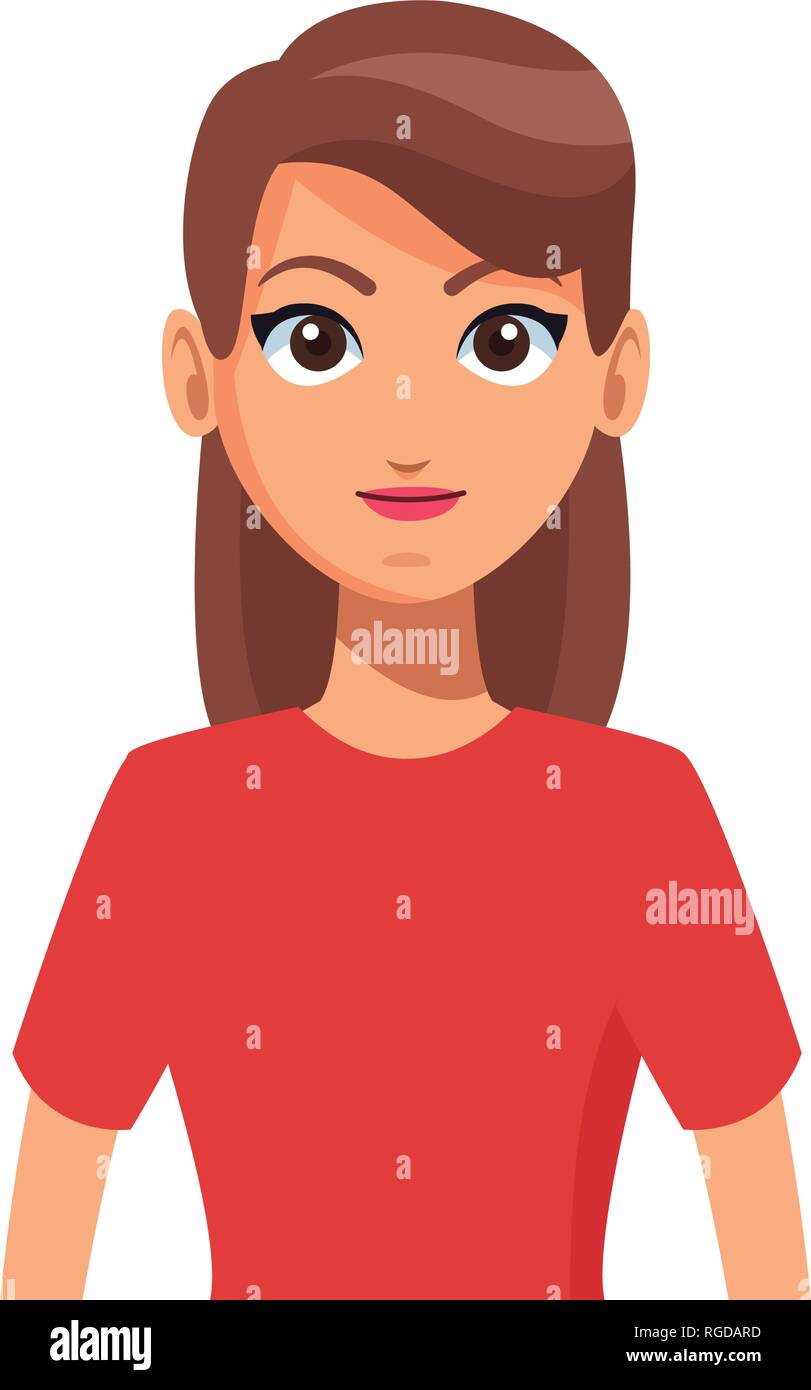 young woman upperbody cartoon Stock Vector Image & Art - Alamy