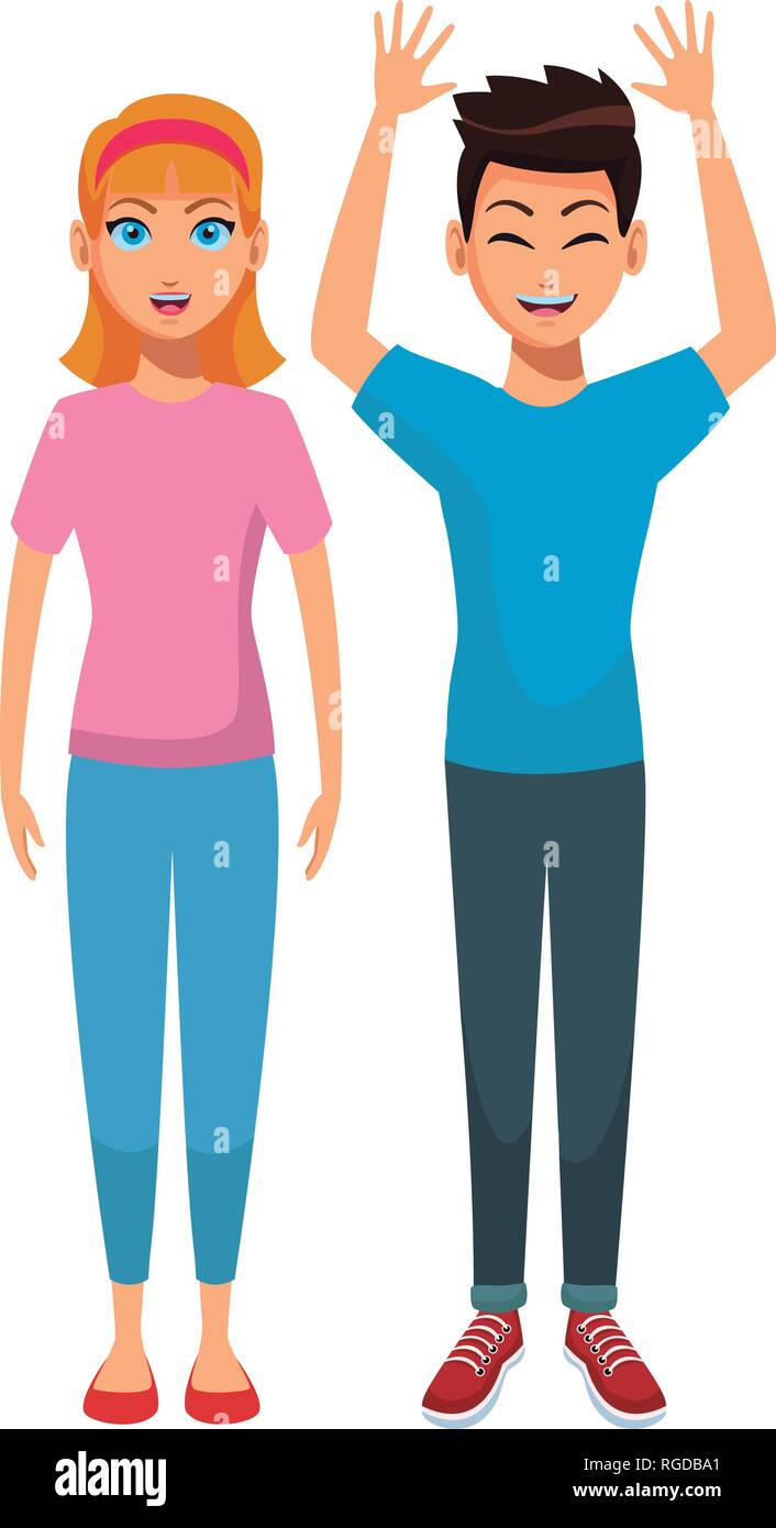 young people couple body Stock Vector Image & Art - Alamy