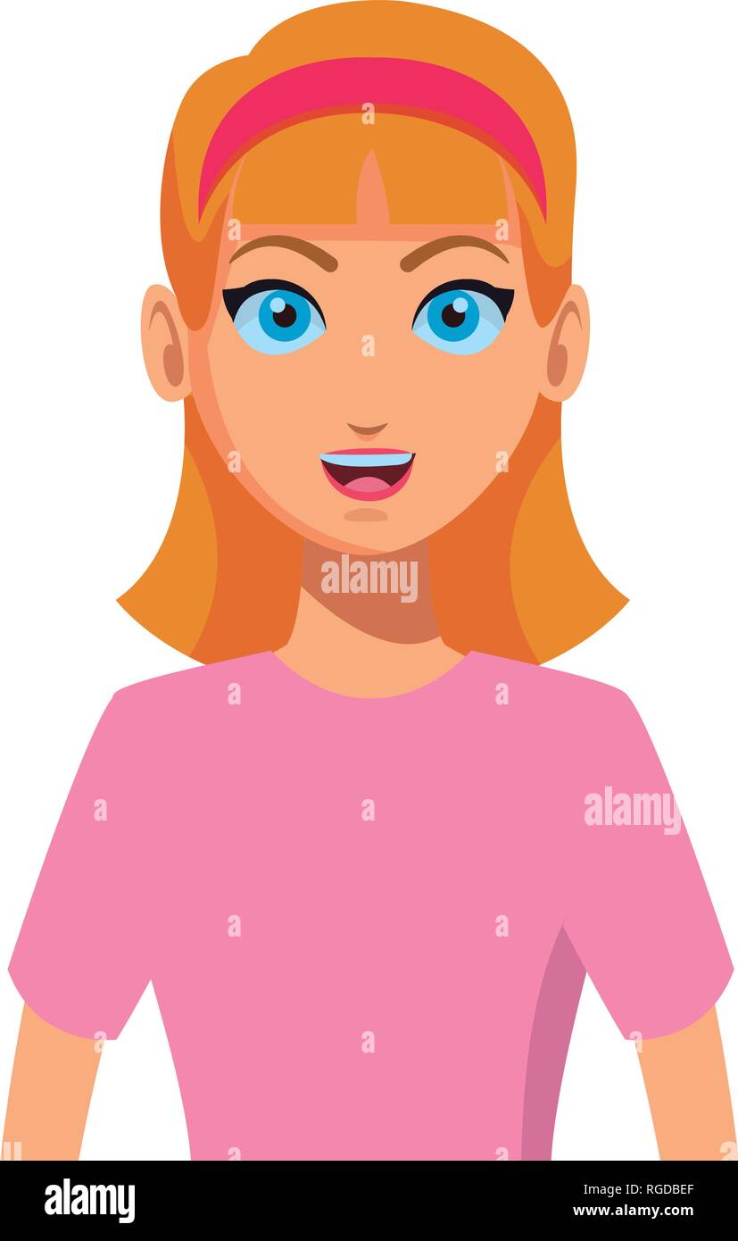 young woman upperbody cartoon Stock Vector Image & Art - Alamy