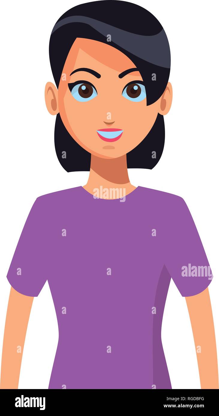 young woman upperbody cartoon Stock Vector Image & Art - Alamy