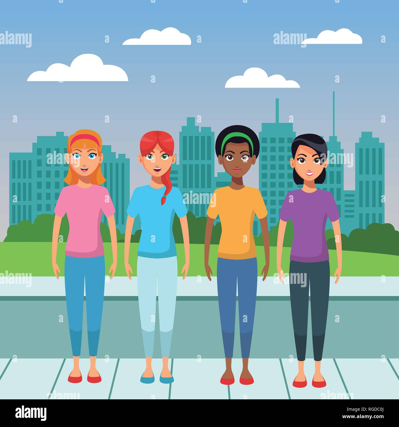 young women cartoon Stock Vector Image & Art - Alamy