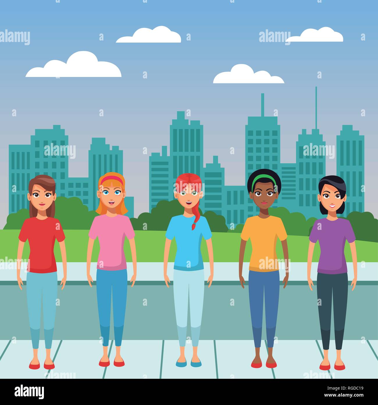 young women cartoon Stock Vector Image & Art - Alamy