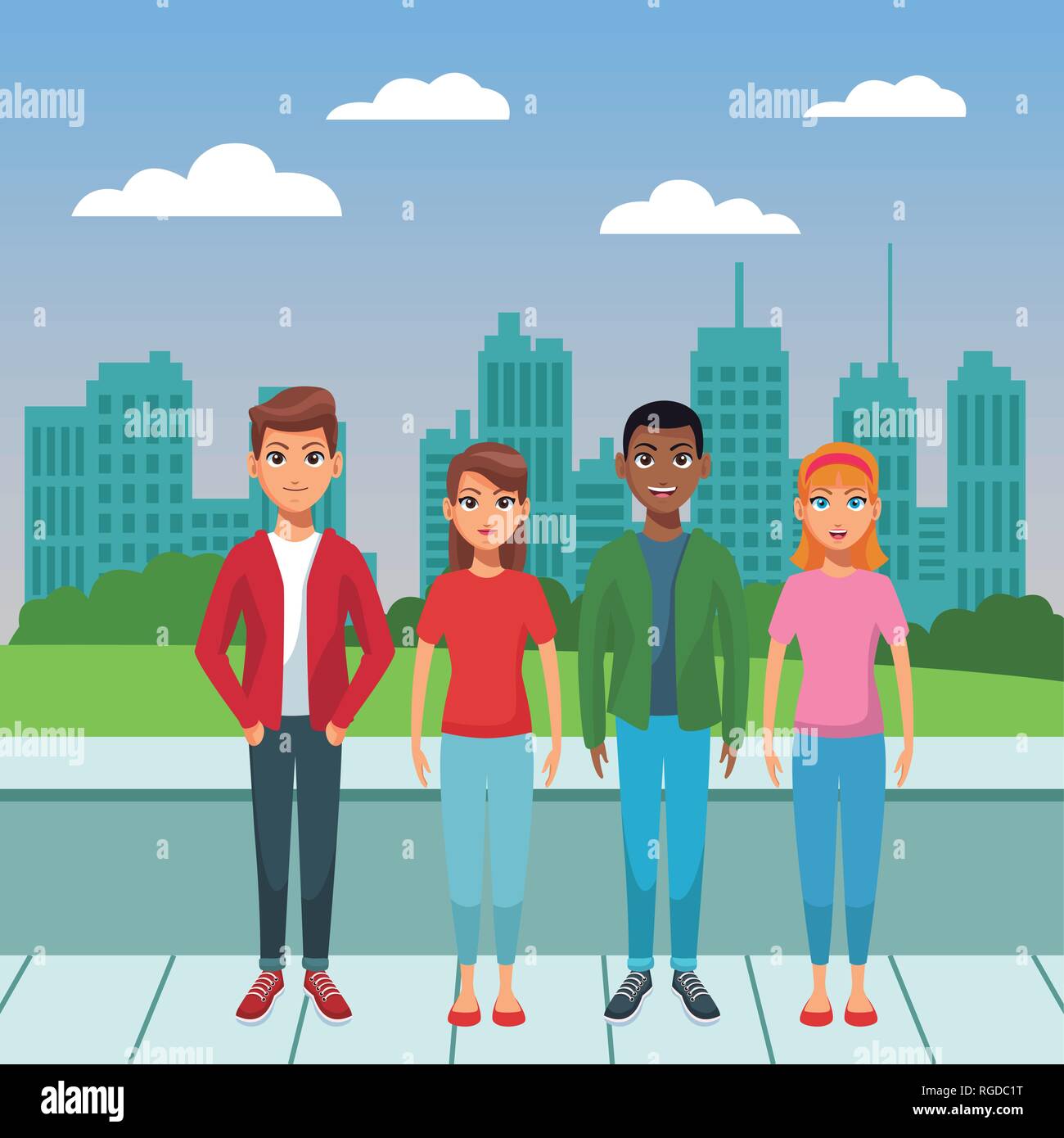 group of friends cartoon Stock Vector Image & Art - Alamy