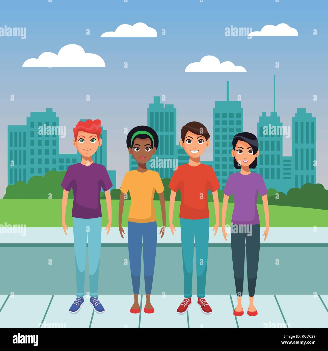group of friends cartoon Stock Vector Image & Art - Alamy