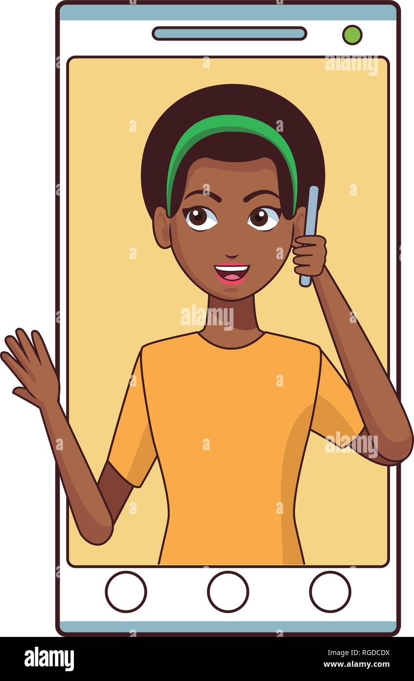 young woman calling cartoon Stock Vector Image & Art - Alamy