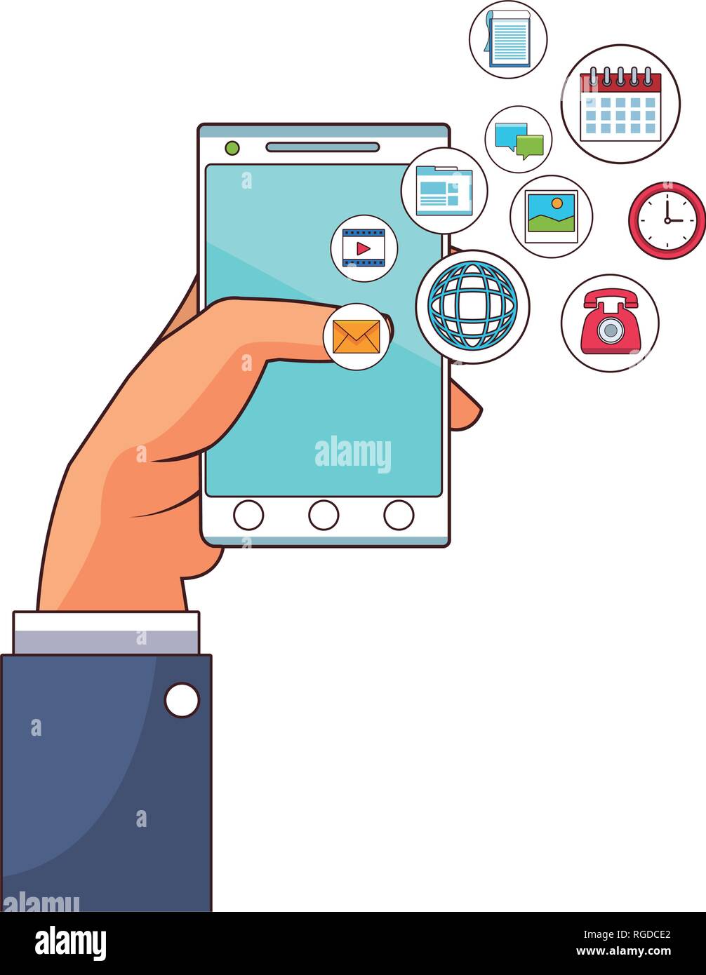 technology smartphone cartoon Stock Vector Image & Art - Alamy