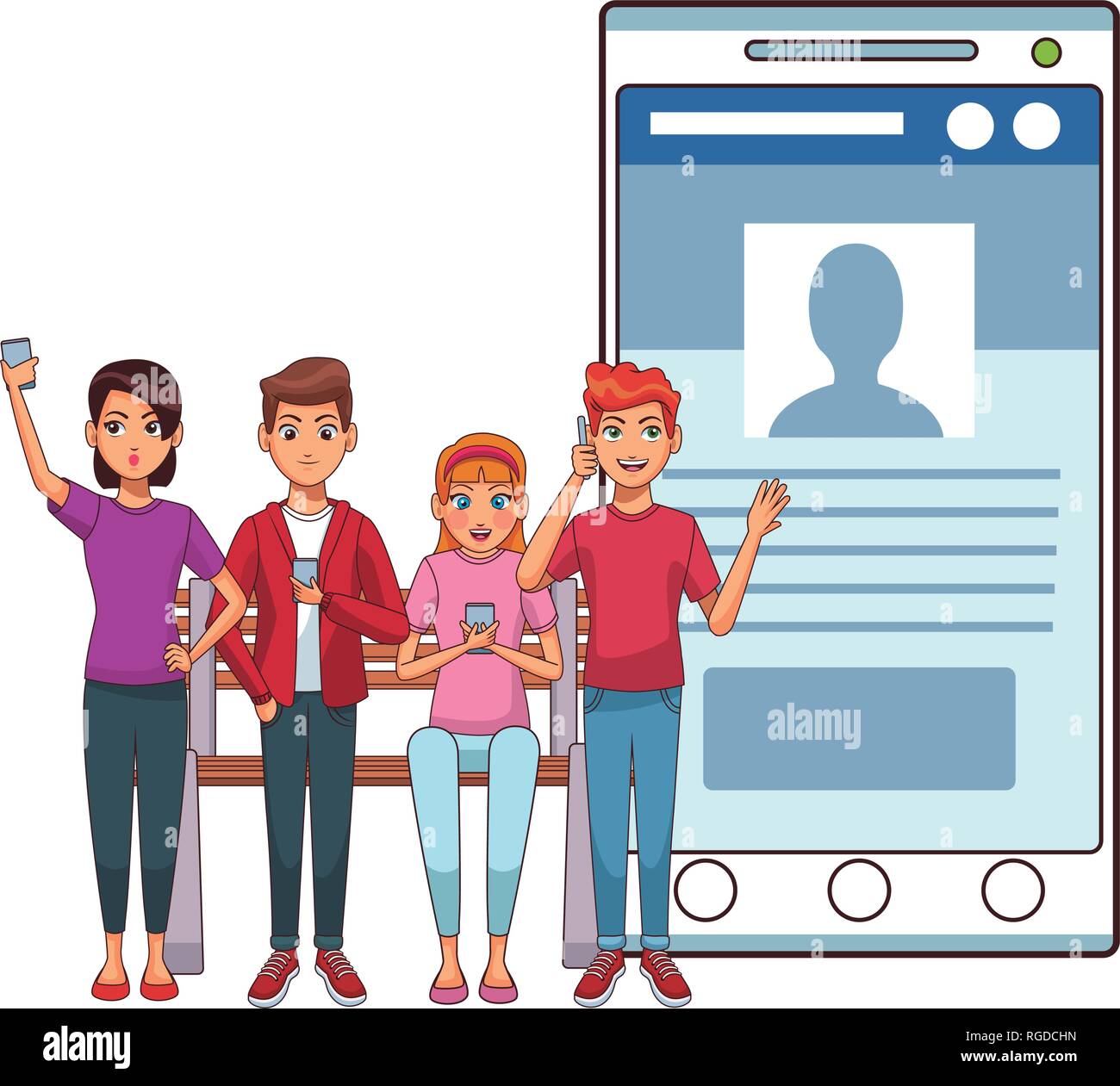 group of friends cartoon Stock Vector Image & Art - Alamy