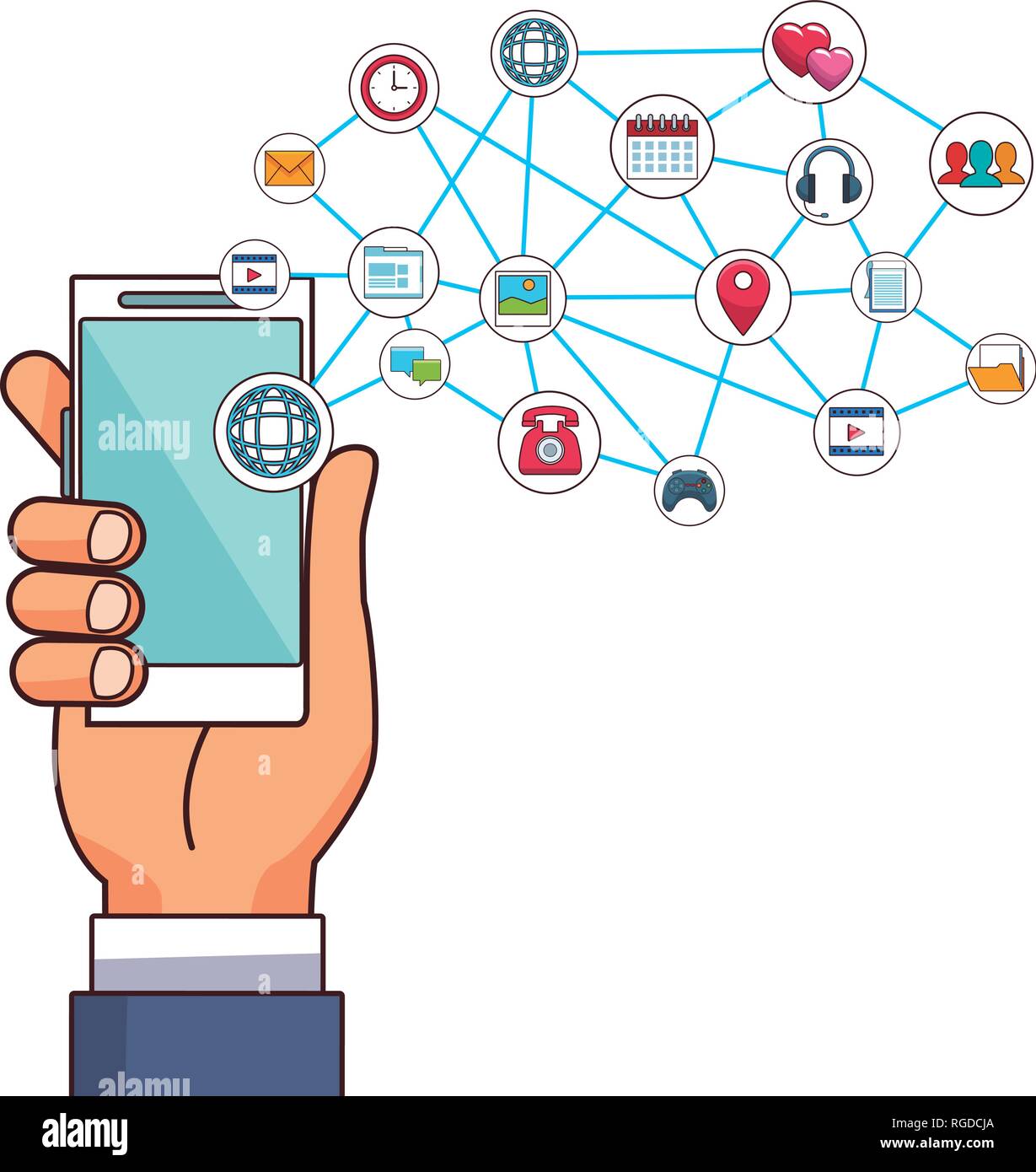 Technology smartphone clock cartoon hi-res stock photography and images ...