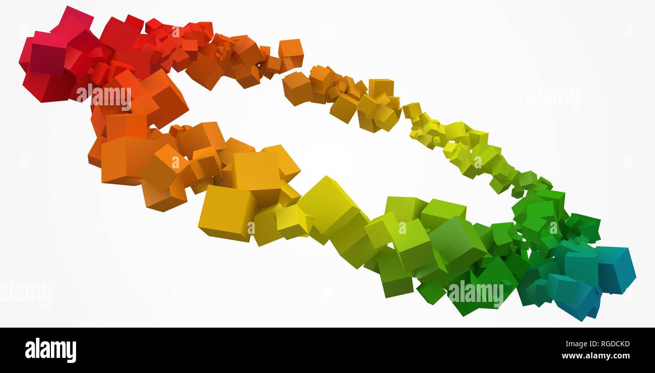 colorful cubes ring with free are on center. 3d style vector ...