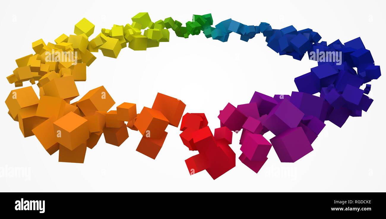 colorful cubes ring with free are on center. 3d style vector ...