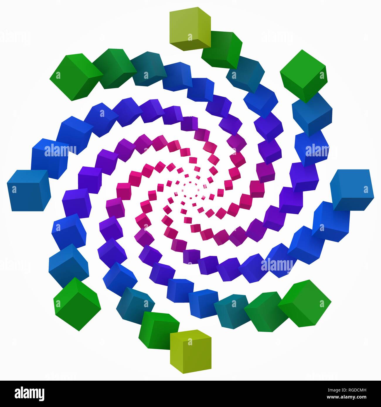 colorful cubes swirl. 3d pixel style vector illustration Stock Vector ...
