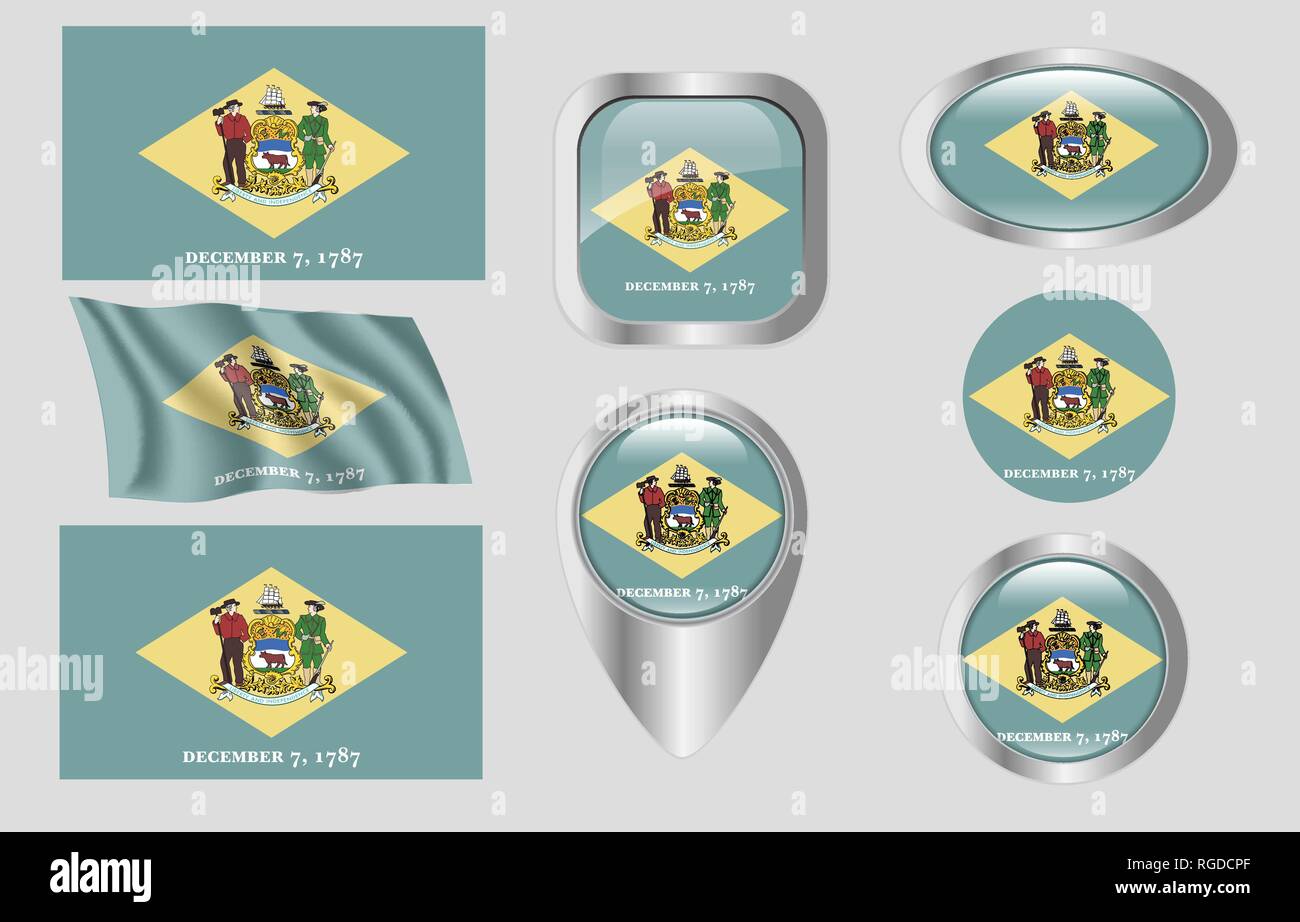 Flag of Delaware Stock Vector Image & Art - Alamy