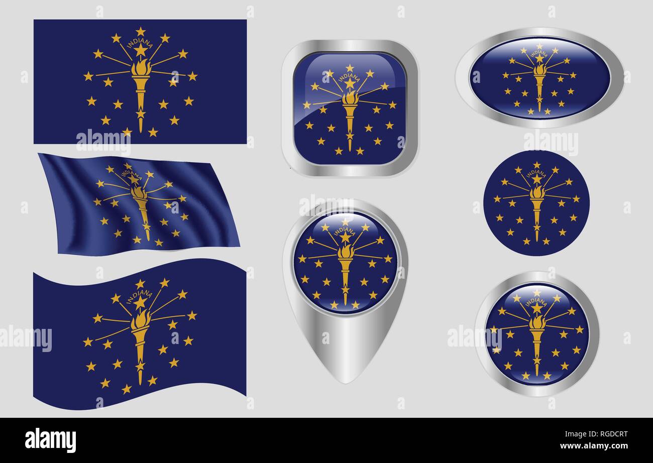 Flag of Indiana Stock Vector Image & Art - Alamy