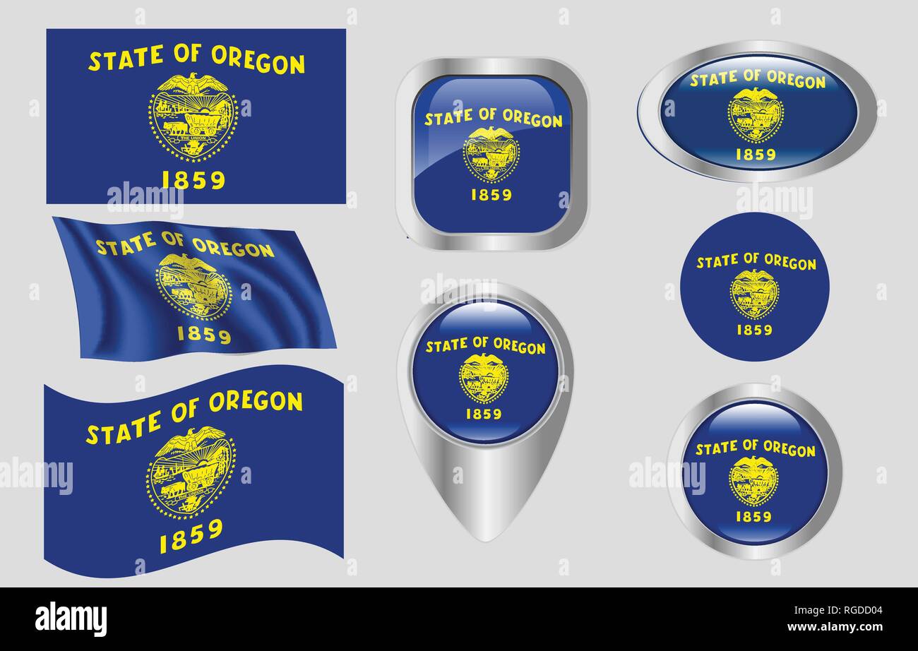 Flag of Oregon Stock Vector Image & Art - Alamy